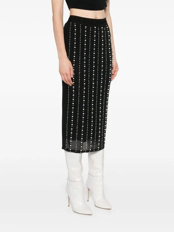 Versace Pearl-embellished Midi Skirt