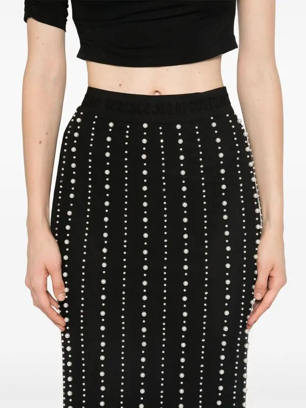 Versace Pearl-embellished Midi Skirt
