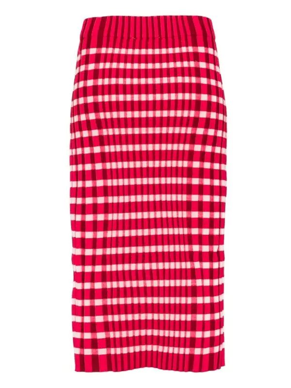 Maison Kitsuné Checked Knitted Skirt