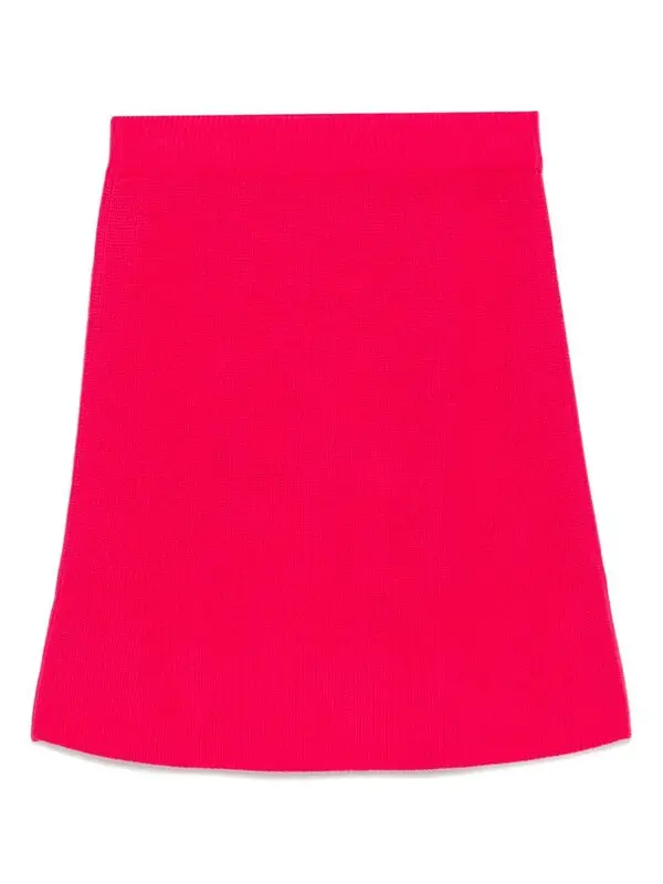 Maison Kitsuné Bold Fox Head Patch Ribbed Skirt - Pink