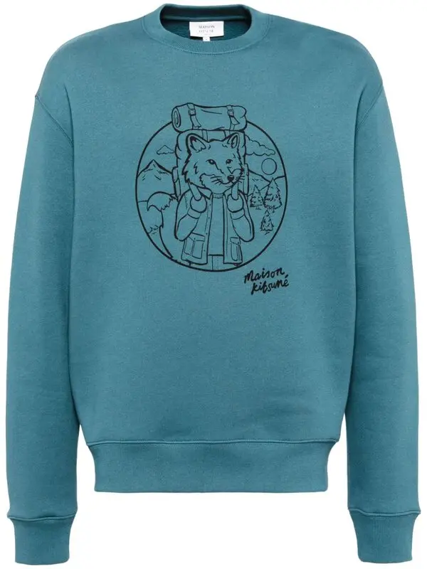 Maison Kitsuné Ramble Fox Sweatshirt - Blue