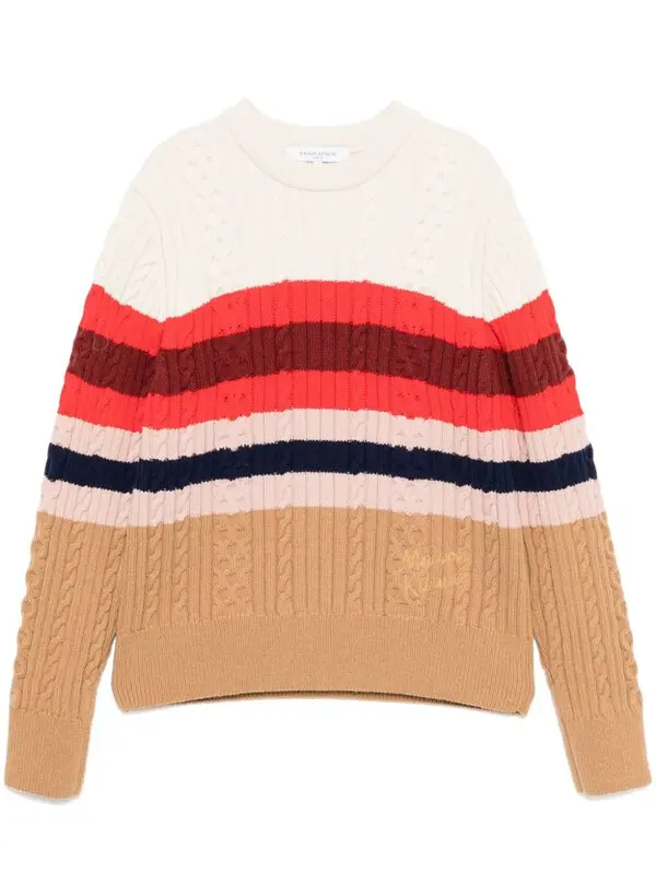Maison Kitsuné Striped Cable Jumper