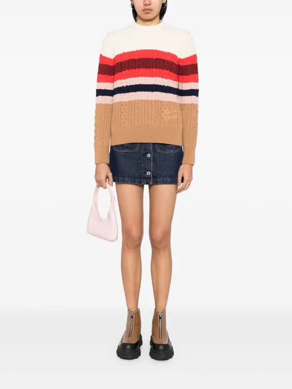 Maison Kitsuné Striped Cable Jumper