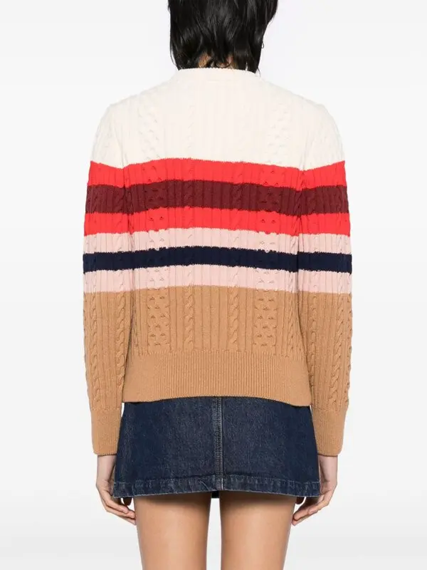 Maison Kitsuné Striped Cable Jumper