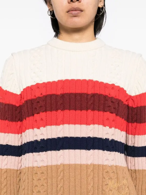 Maison Kitsuné Striped Cable Jumper