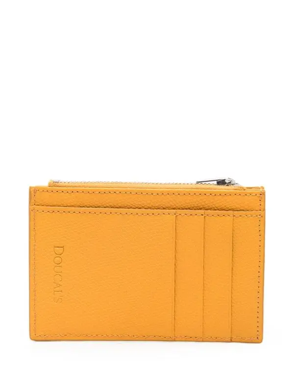 DOUCAL'S Leather Card Holder - Yellow