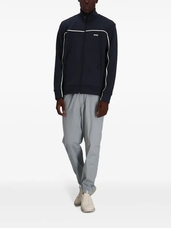 BOSS Logo-print Zip-up Jacket - Blue