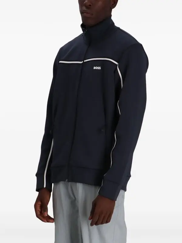 BOSS Logo-print Zip-up Jacket - Blue