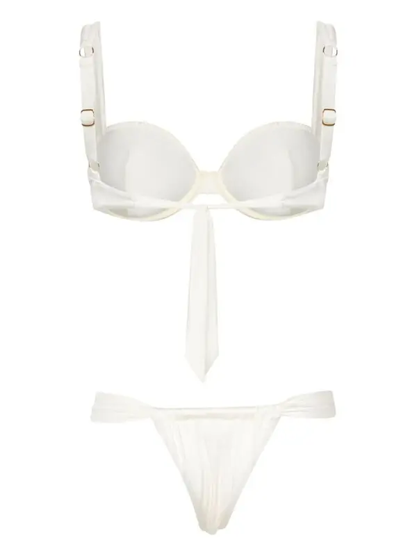NOIRE SWIMWEAR Ruched Bikini Set - White