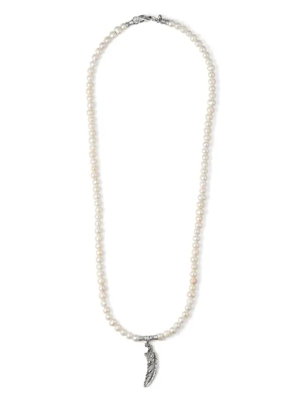 Emanuele Bicocchi Feather Charm Necklace - Silver