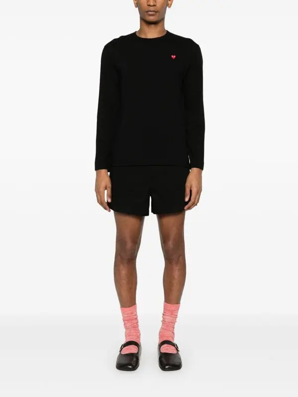 Play Comme Des Garcon Heart-patch T-shirt - Black
