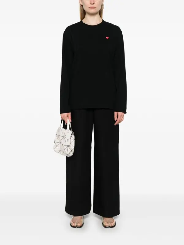 Play Comme Des Garcon Heart-patch T-shirt - Black