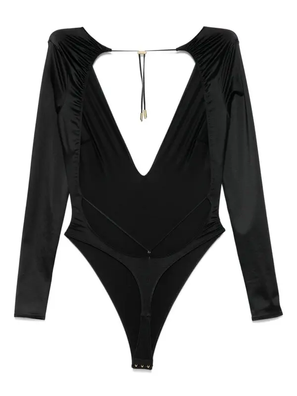 MAISON CLOSE Long Sleeve Plunging Bodysuit
