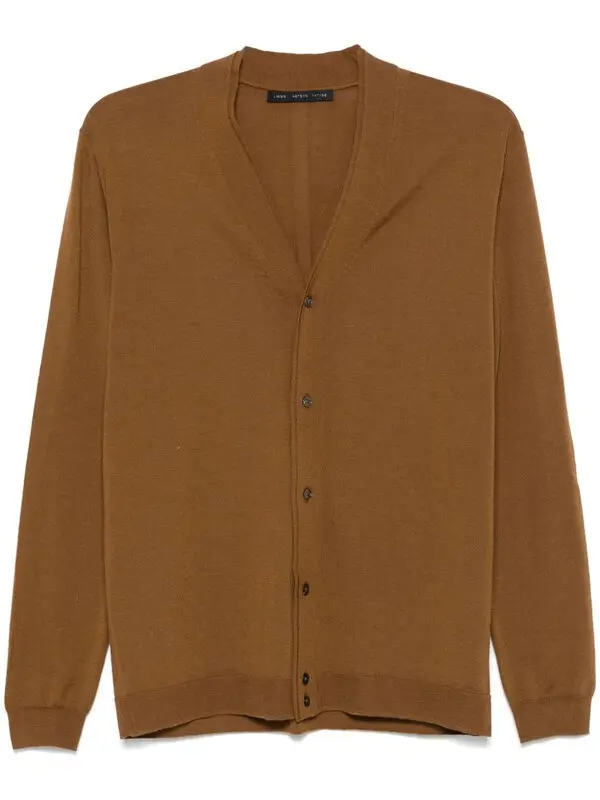 LOW BRAND Merino Wool Cardigan - Brown
