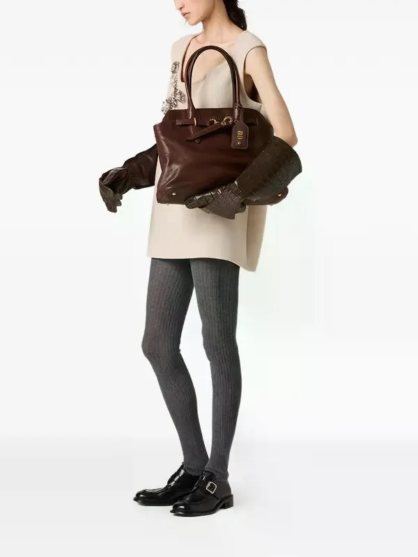 Miu Miu Aventure Nappa Leather Top Handle Bag - Brown