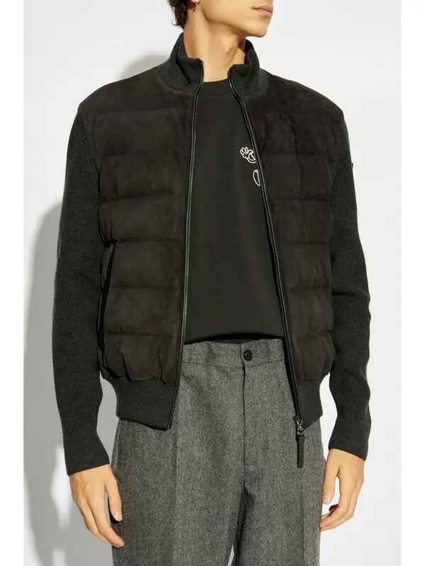 Moncler Panelled Virgin Wool Cardigan