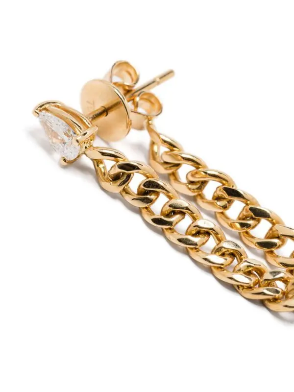 ANITA KO 18kt Yellow Diamond Chain Drop Earrings - Gold