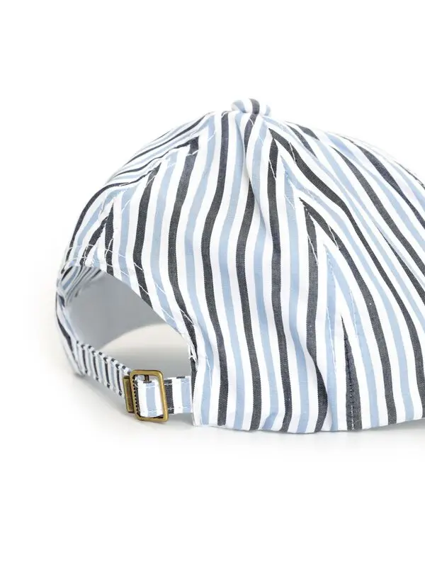 STUDIO CHOFAKIAN Logo-embroidered Striped Cap - Blue
