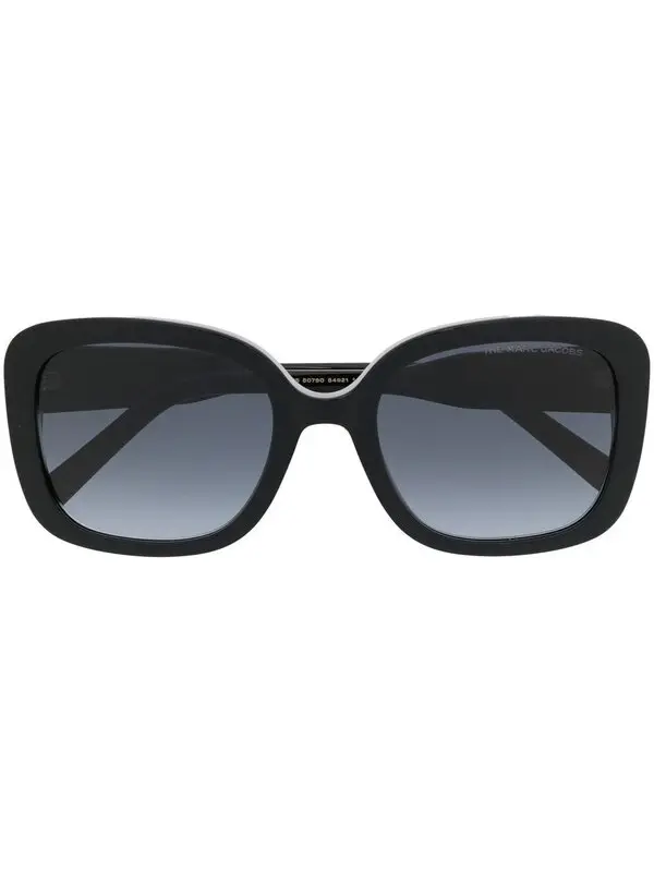 Marc Jacobs Logo Square-frame Sunglasses - Black
