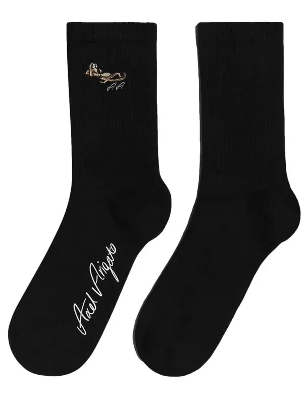 Axel Arigato Wes Embroidered Socks - Black