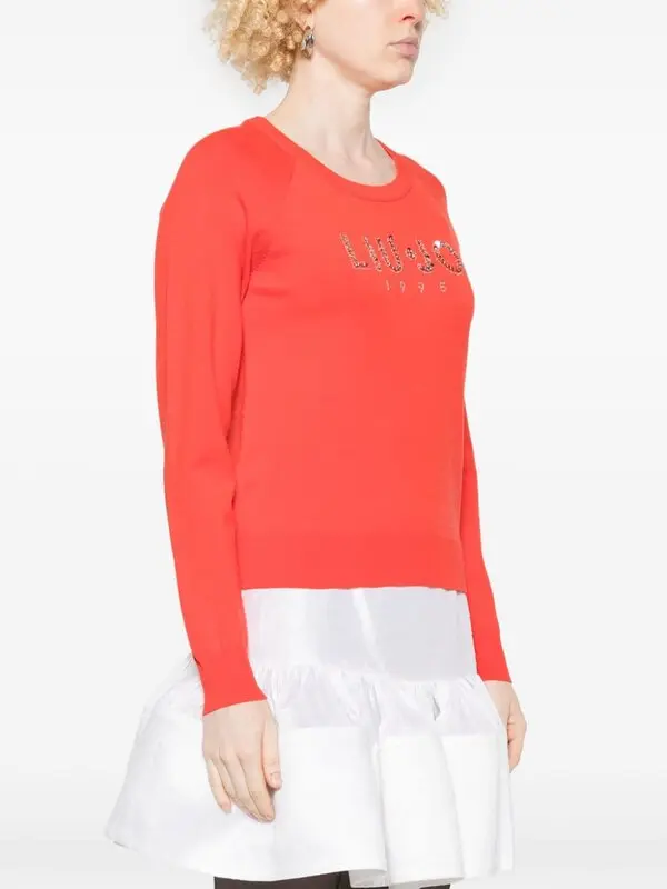 Liu Jo Logo-rhinestone Sweater