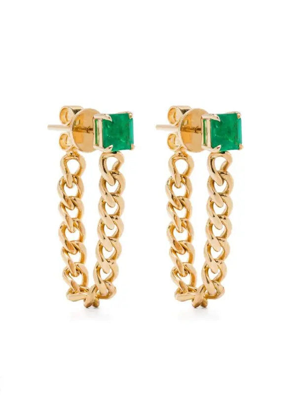 ANITA KO 18kt Yellow Emerald Drop Earrings - Gold