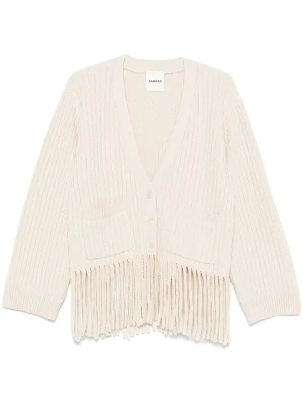 Sandro Fringed Knitted Cardigan