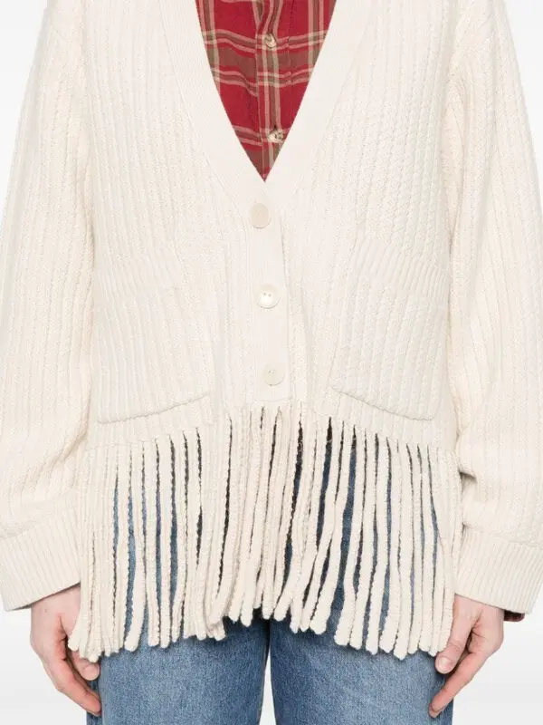 Sandro Fringed Knitted Cardigan