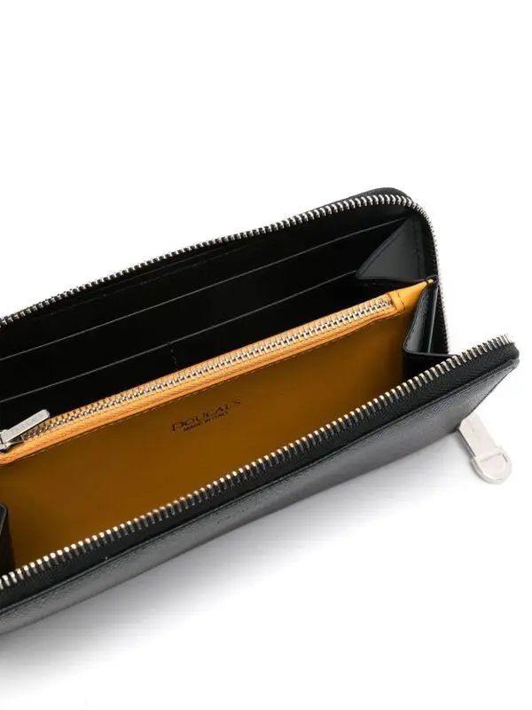 DOUCAL'S Leather Continental Wallet - Black