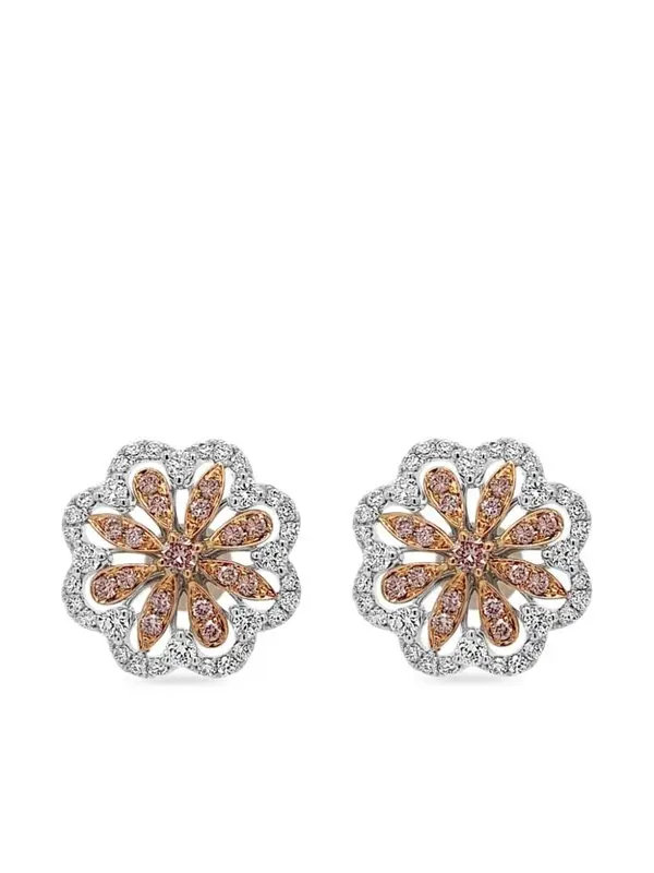 HYT JEWELRY 18k Gold Diamond Stud Earrings - White