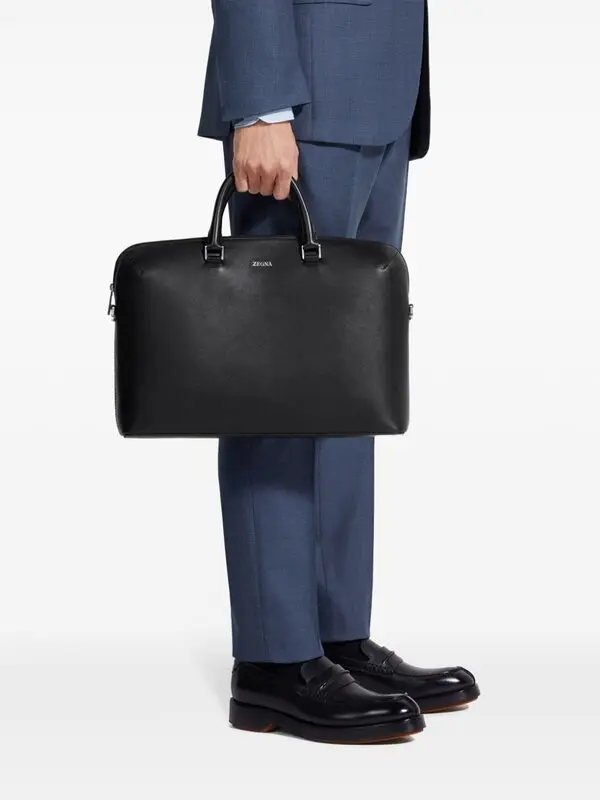 Zegna Leather Briefcase - Black