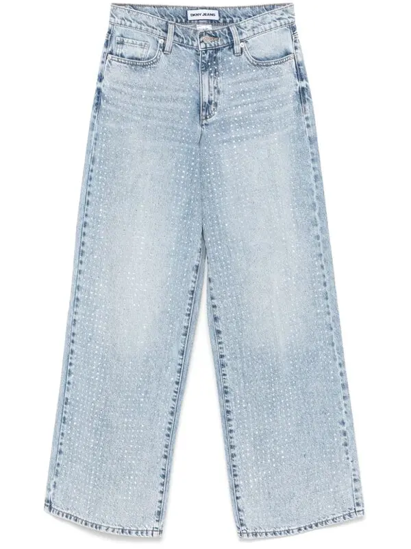 Dkny Studded Wide Leg Jeans