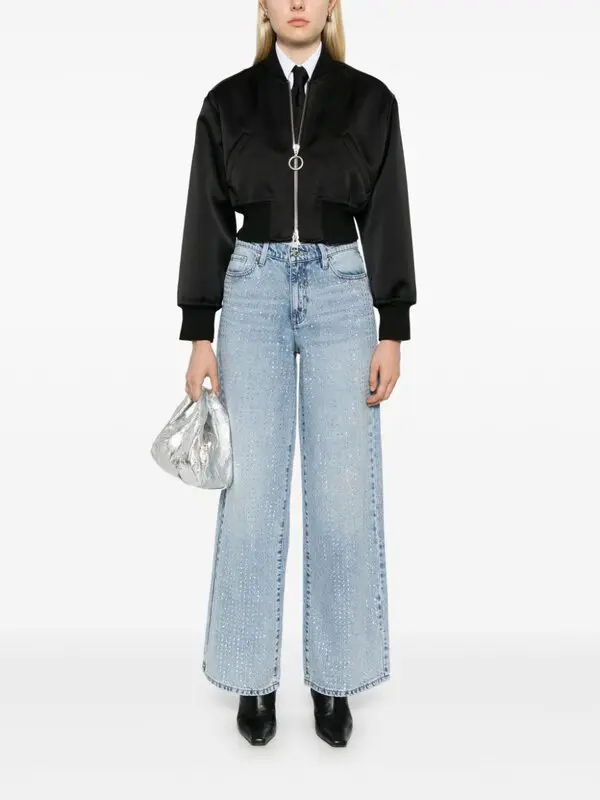Dkny Studded Wide Leg Jeans