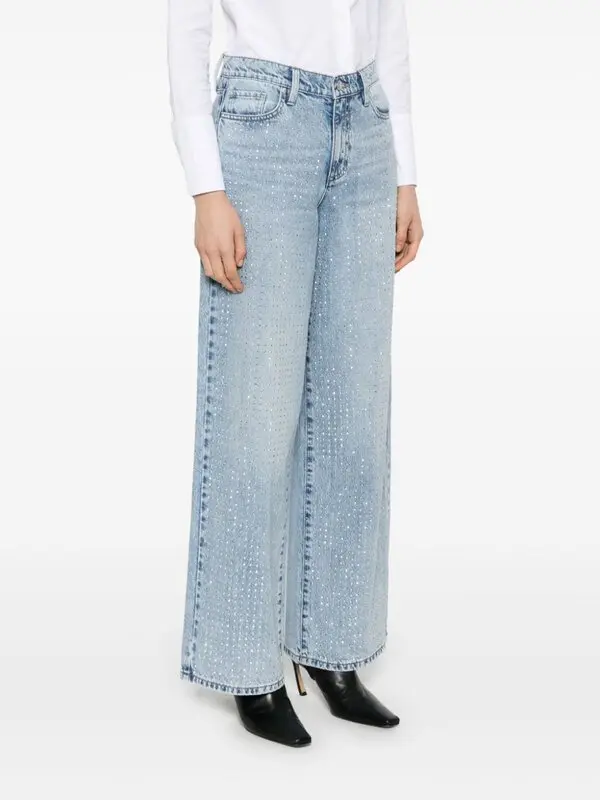 Dkny Studded Wide Leg Jeans
