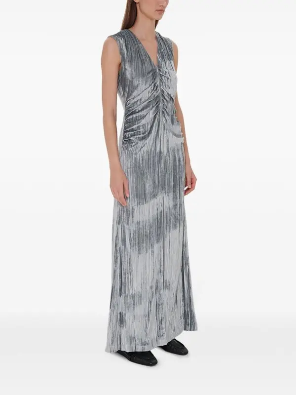 A.M.G. Zip-up Velvet Maxi Dress