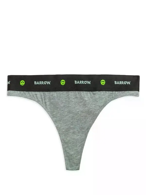 BARROW Logo-waistband Thongs - Grey