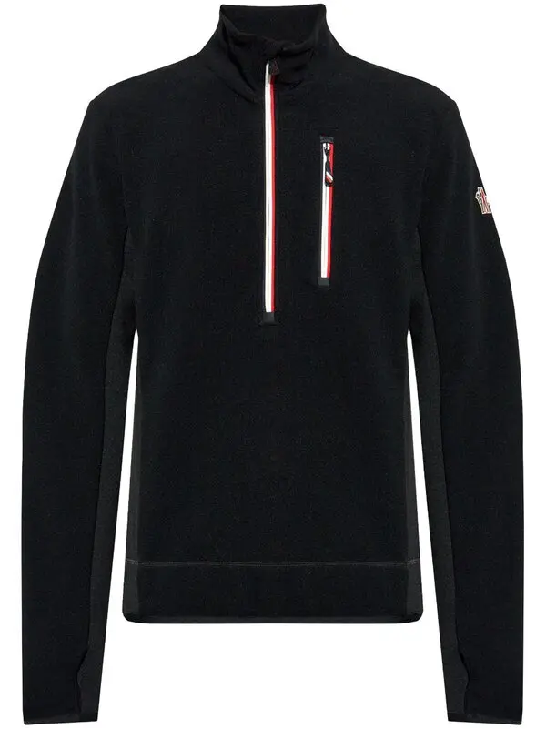 Moncler Embroidered Logo High Neck Sweater
