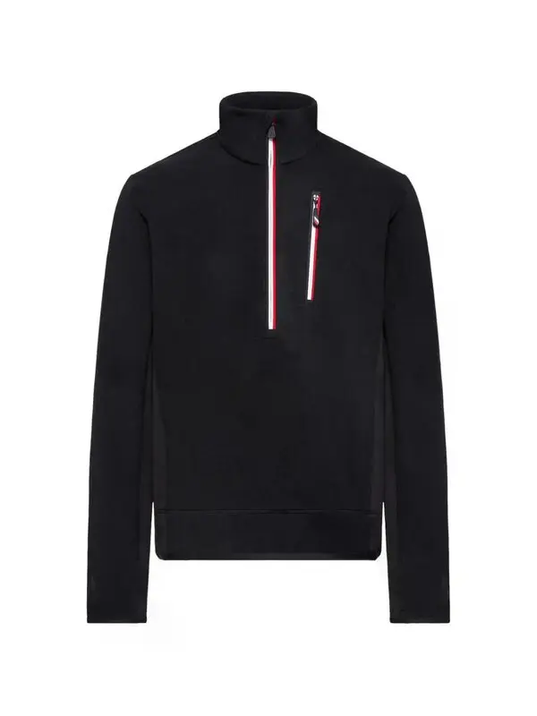 Moncler Embroidered Logo High Neck Sweater - Black