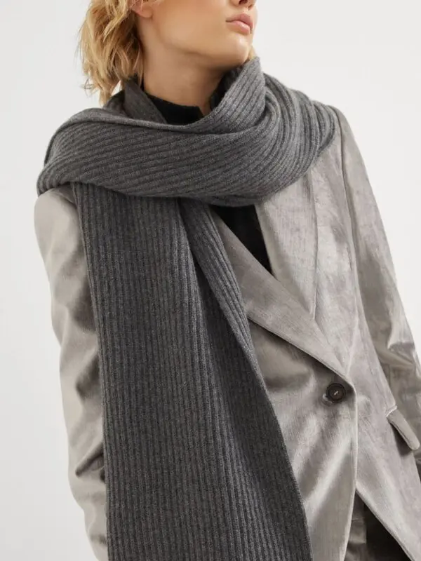 Brunello Cucinelli Cashmere Scarf - Grey