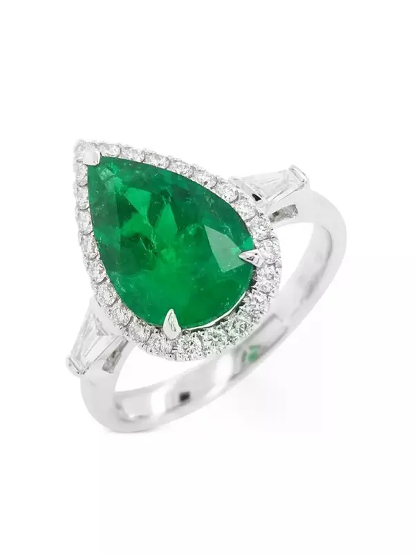 HYT JEWELRY 18k Gold Diamond And Emerald Ring - White