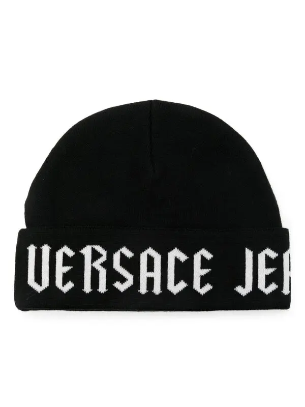 Versace Logo-jacquard Beanie - Black