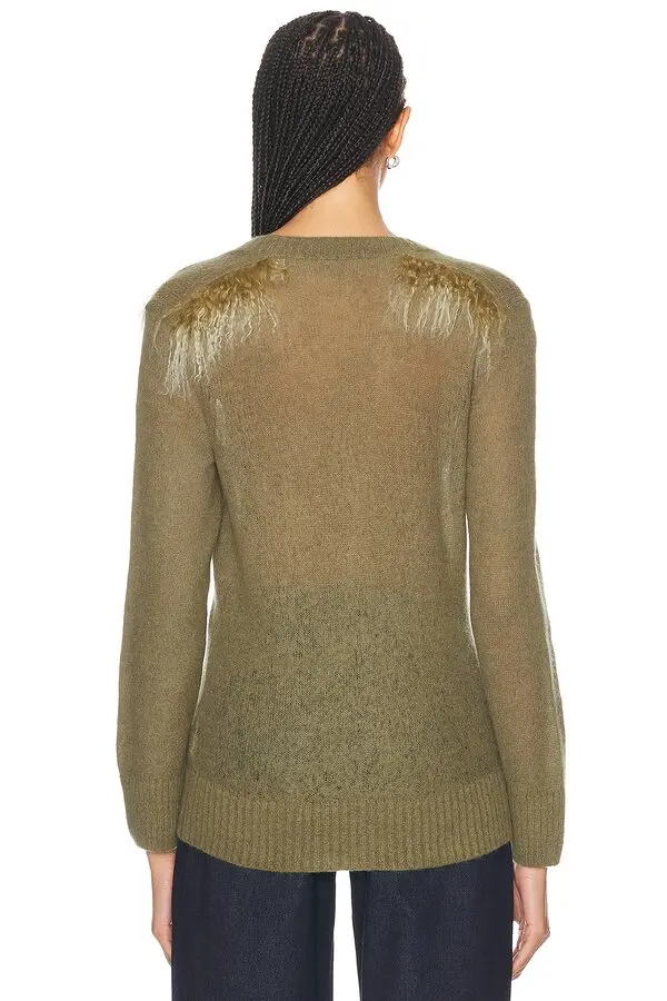 Burberry V-neck Sweater With Shearling Detail