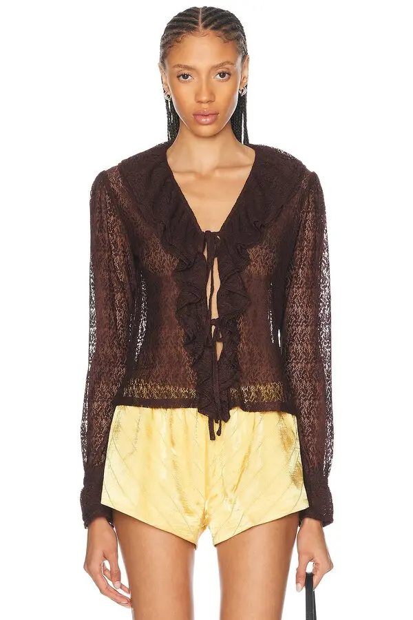 BODE Lace Flounce Blouse