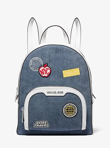 Buy Michael Kors Jaycee Embellished Denim Backpack - Blue At  display picture 3