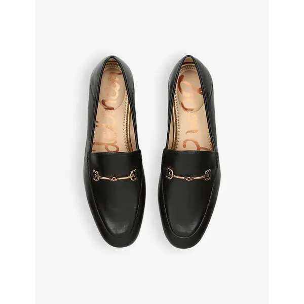 Sam Edelman Loraine Almond-toe Leather Loafers - Black