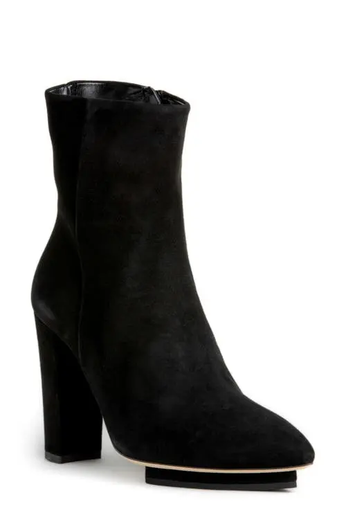 BEAUTIISOLES Teresa Pointed Toe Platform Bootie - Black