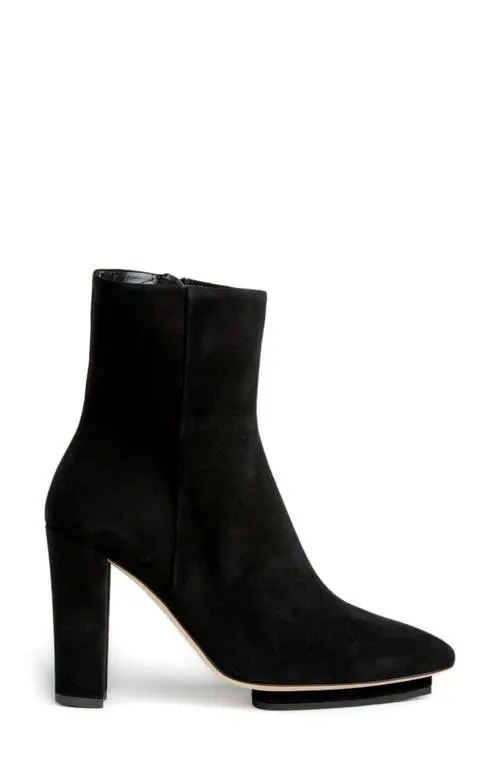 BEAUTIISOLES Teresa Pointed Toe Platform Bootie - Black