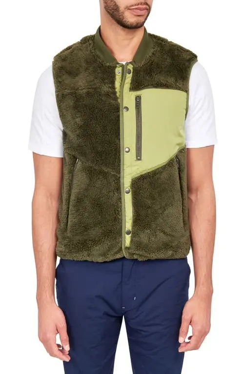 BROOKLYN BRIGADE Solid Fuzzy Vest - Green