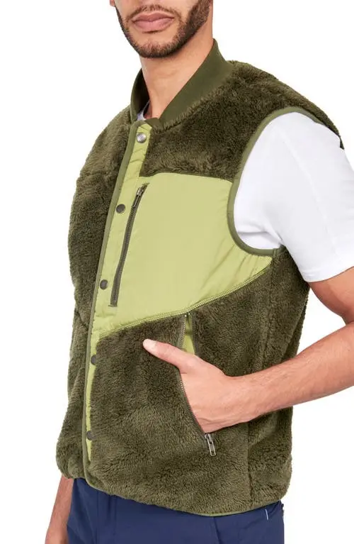 BROOKLYN BRIGADE Solid Fuzzy Vest - Green