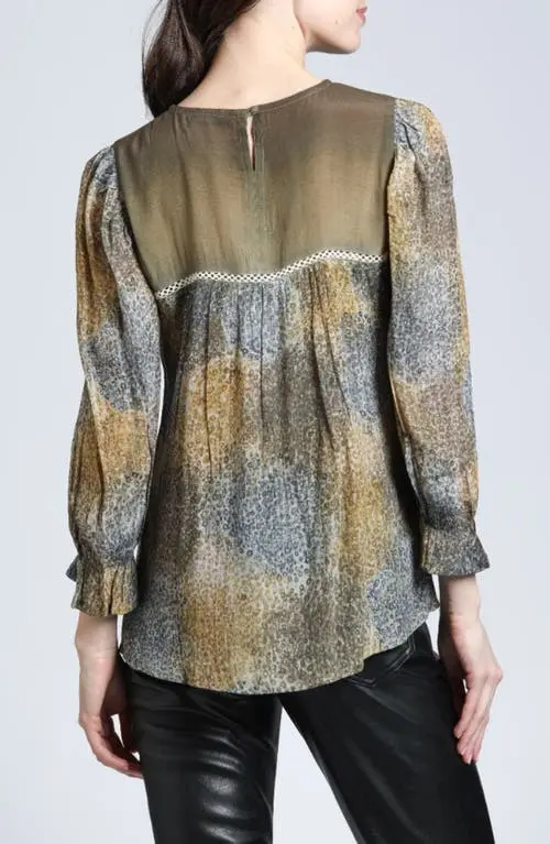 APNY Mixed Media Peasant Top